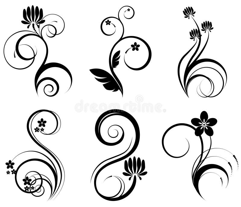 Set of Floral Element for Design Stock Vector - Illustration of flowers ...