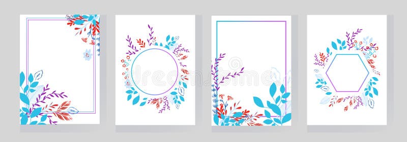 Set of Floral Frames of Different Shapes. Vector Illustration Stock ...