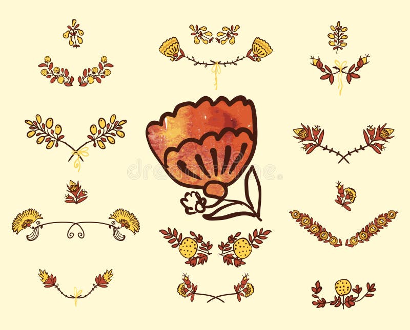 Set of Floral Graphic Design Elements Stock Vector - Illustration of ... Set of Floral Graphic Design Elements Stock Vector - Illustration of ...
