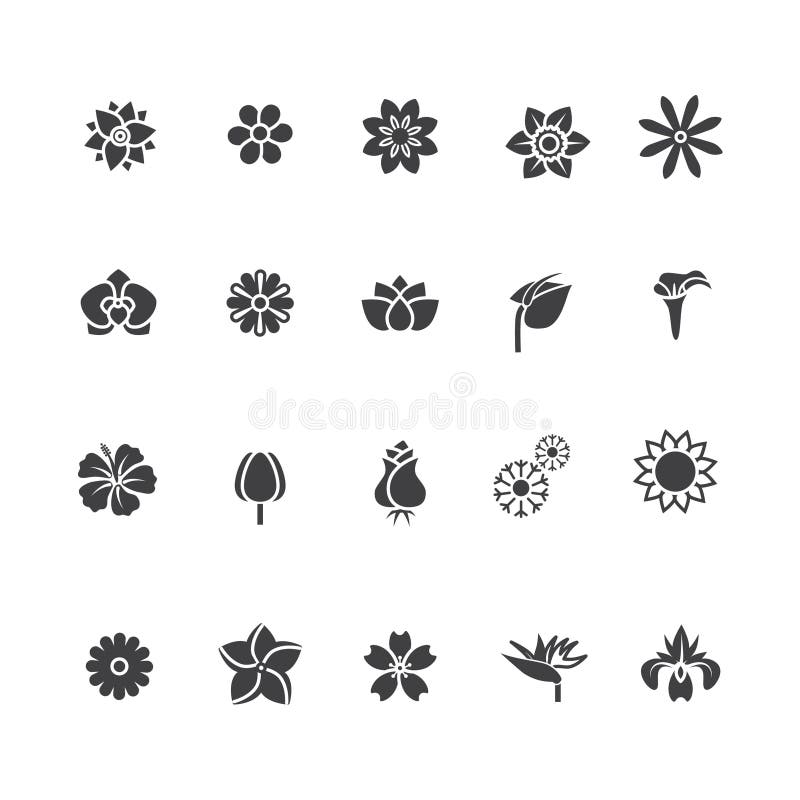Set of Floral Icons. Vector Illustration Decorative Design Stock Vector ...
