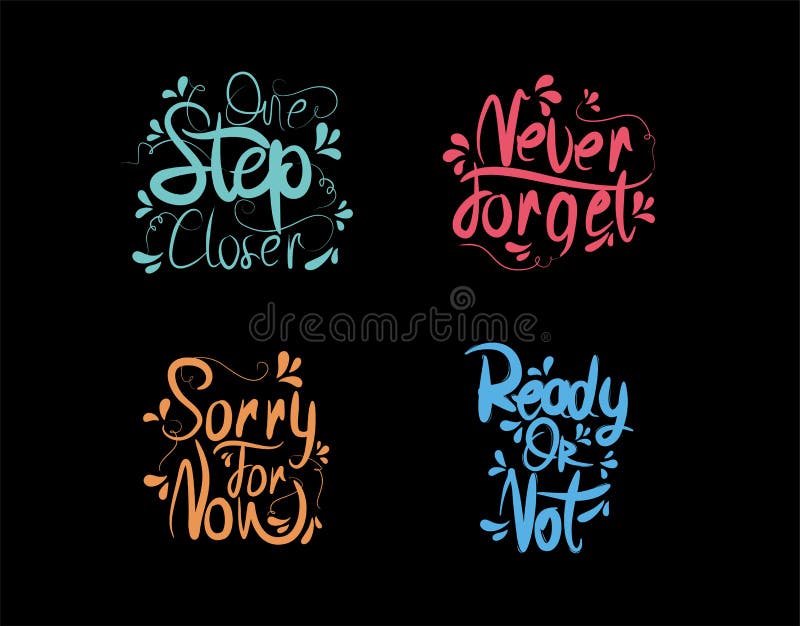 Set Floral Lettering Art on Vector Illustration Stock Vector ...