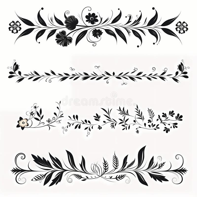 Flowers Line Divider Stock Illustrations – 1,129 Flowers Line Divider ...