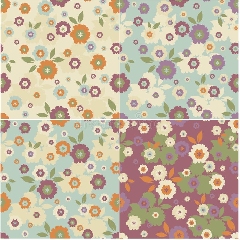Set of floral textures stock vector. Illustration of pattern - 22793314