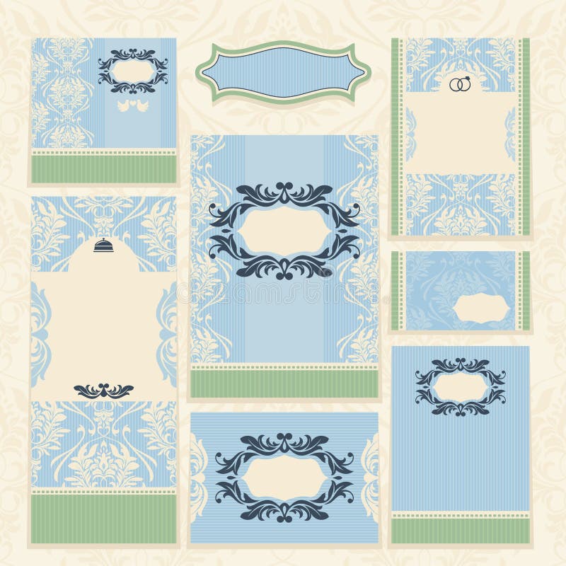 Scrapbook Design Elements Vintage Wedding Set Stock Vector