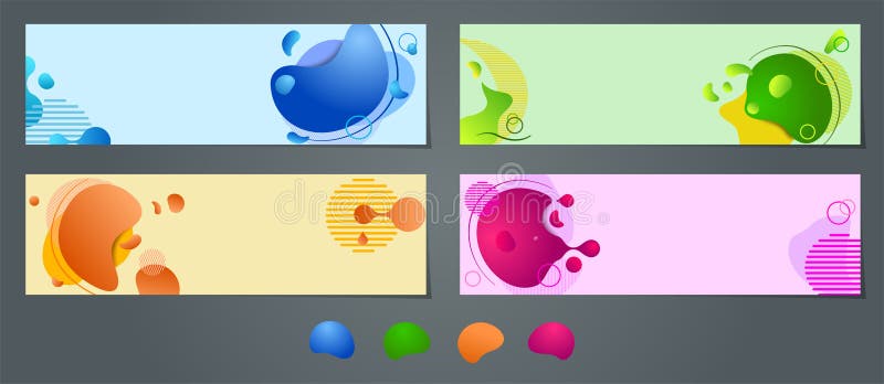 Set of Flow Web Banners, Vector Illustration Stock Vector ...