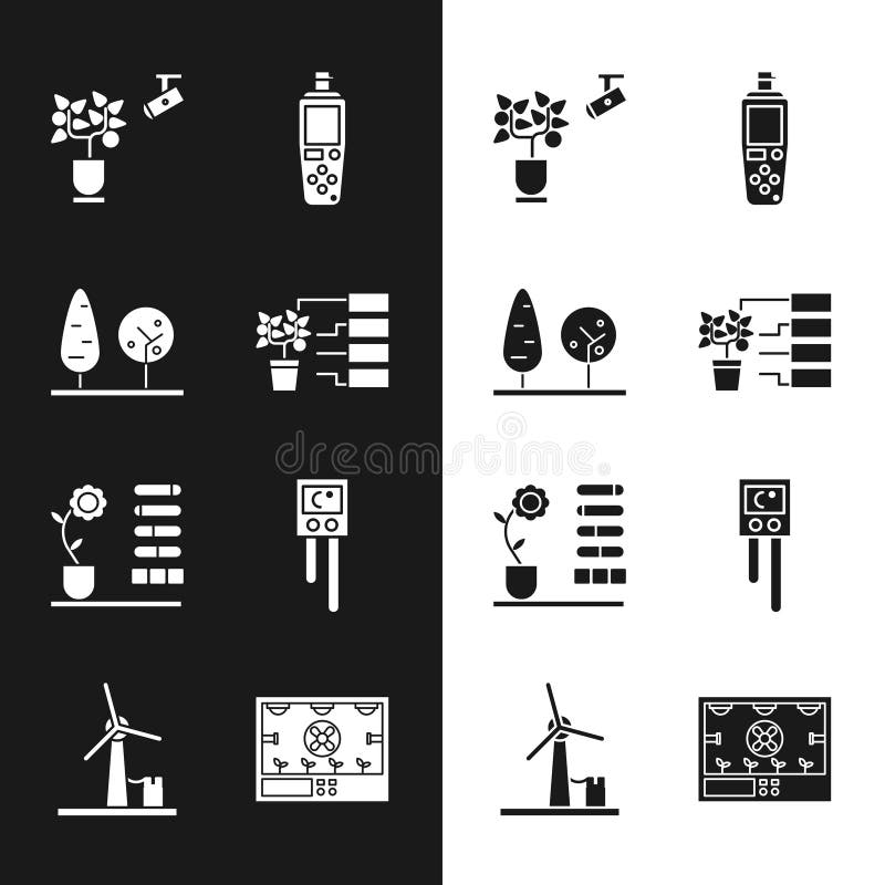 Set Flower Analysis, Trees, Smart Farming Technology, Portable Sensor ... Set Flower Analysis, Trees, Smart Farming Technology, Portable Sensor ...