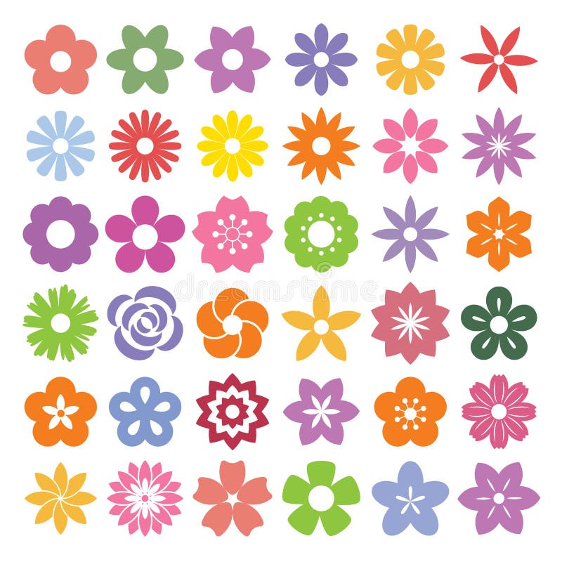 Set of Flower icons. stock vector. Illustration of lotus - 42824820