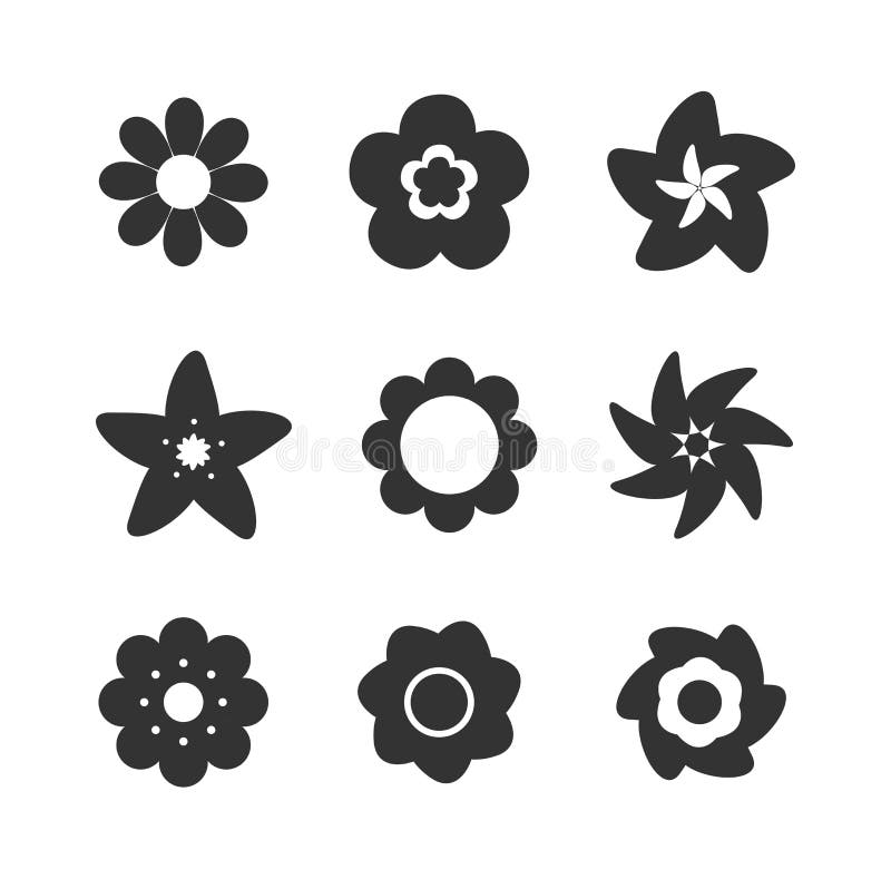 Set of flower icons stock vector. Illustration of collection - 137395784