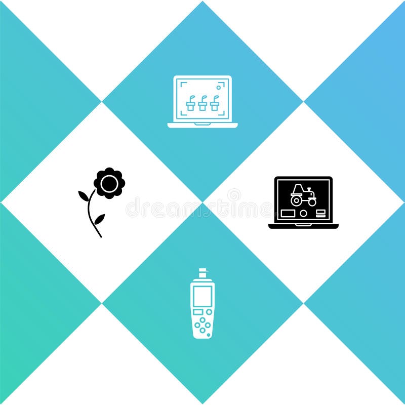 Set Flower, Portable Sensor, Smart Farming Technology and Laptop ...