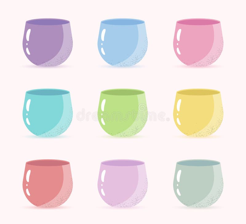 Set of Flower Pots in Flat Style. Multi-colored Flower Pots.for the ...