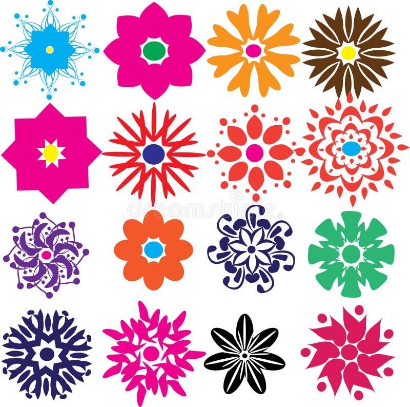 Set of Different Flowers (vector) Stock Vector - Illustration of flower ...