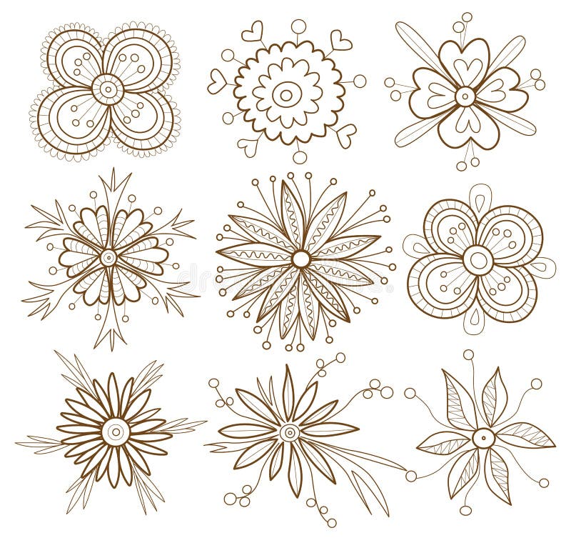Set of flowers stock vector. Illustration of floral, artwork - 36536338