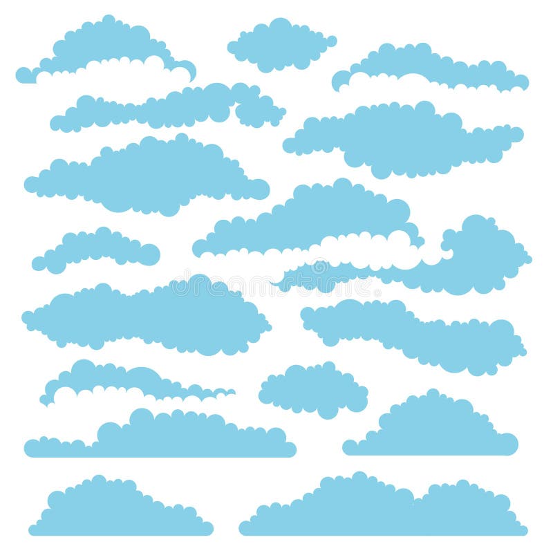 Set of Fluffy Clouds for Design Layouts. Vector Stock Vector ...