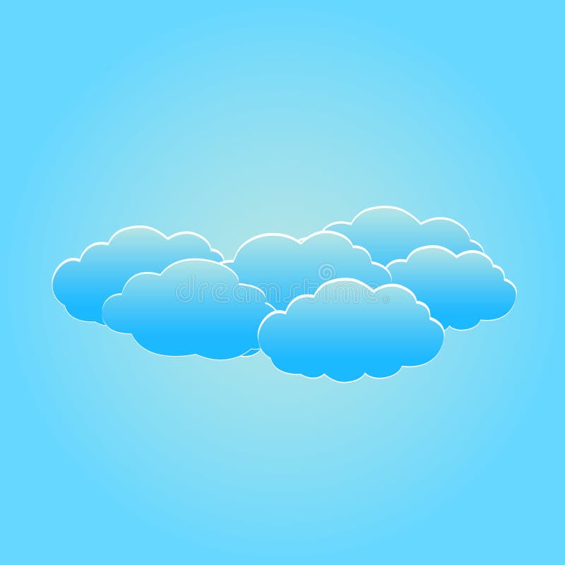 Set of Fluffy White Clouds on the Light Blue Sky. Good Weather Forecast ...