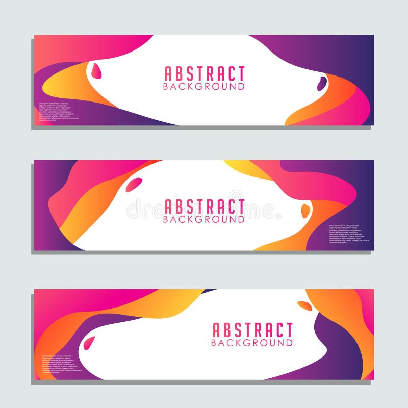 Set of Fluid Banner Background, Fluid Template Design Stock ...