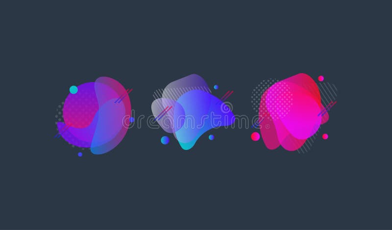 Set of fluid elements stock vector. Illustration of frame - 136340967