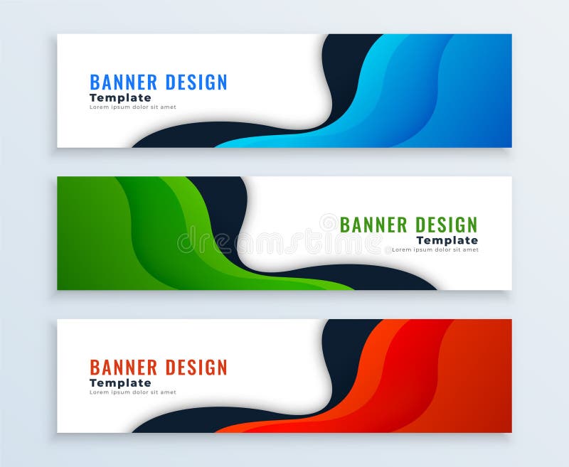 Set of Fluid Shape Web Slider Template for Promotion Stock Vector ...