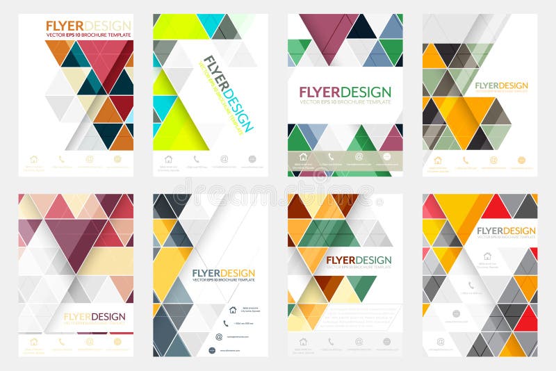 Set of Flyer Design with Geometric Pattern. Corporate Banner or ...
