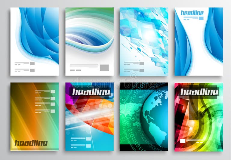 Set of Flyer Design, Web Templates. Brochure Designs, Technology ...