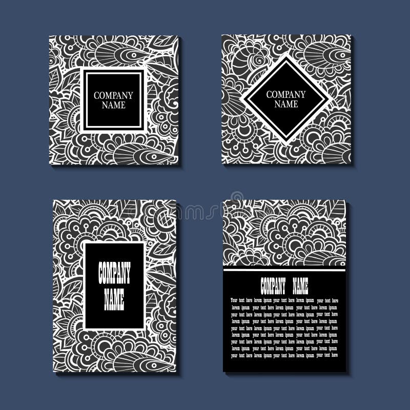 Set of Flyer Template with Abstract Ornament Pattern. Stock Vector ...