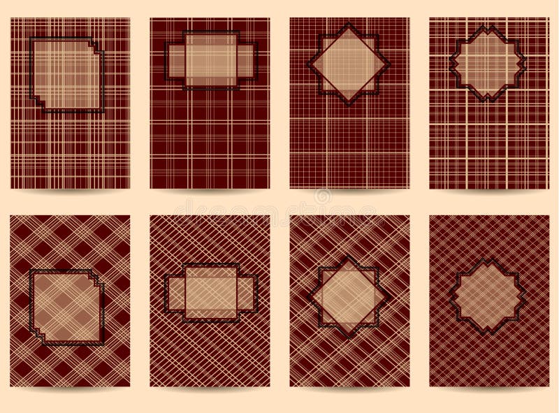 A Set of Flyers. Red Background and Beige Lines Stock Vector ...