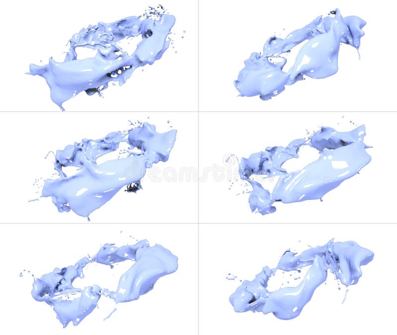 Set of flying fluid flow stock illustration. Illustration of liquid ...