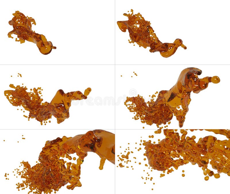 Set of flying fluid flow stock illustration. Illustration of shape ...