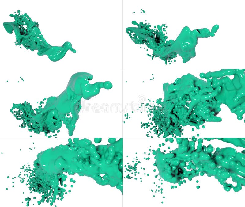Set of flying fluid flow stock illustration. Illustration of colorful ...