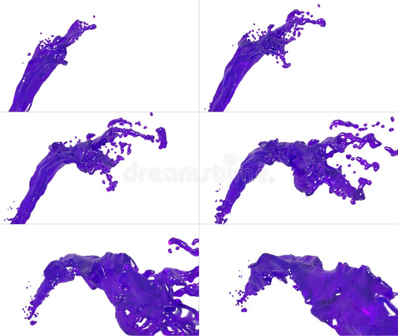 Set of flying fluid flow stock illustration. Illustration of action ...