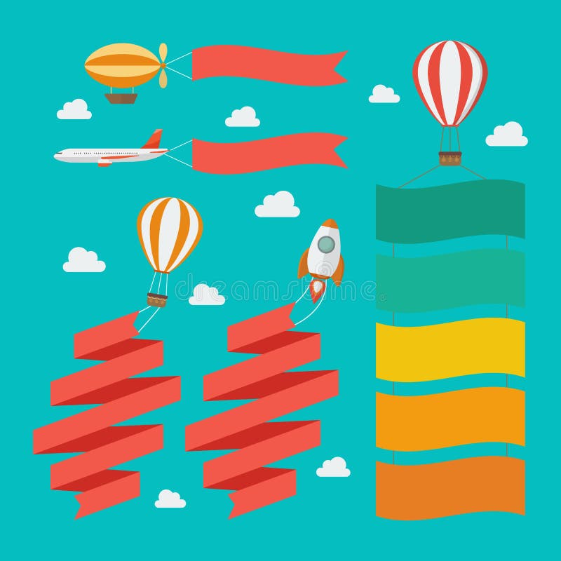 Rocket with banner stock vector. Illustration of festive - 65646624