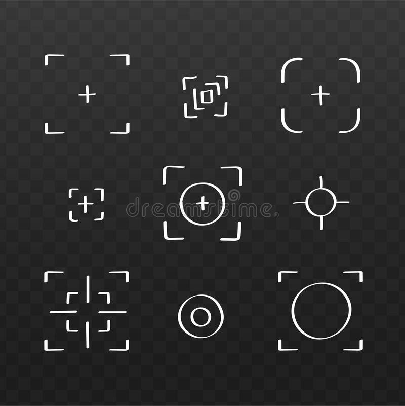 Set of Focus Elements Hand Drawn in Doodle Style Stock Illustration ...