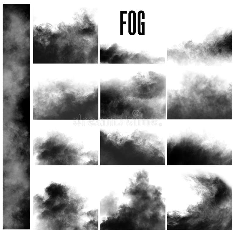Set of fog effects stock image. Image of design, black - 37986925
