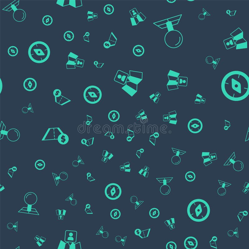 Set Folded Map with Location Marker, Toll Road Traffic and Compass on ...