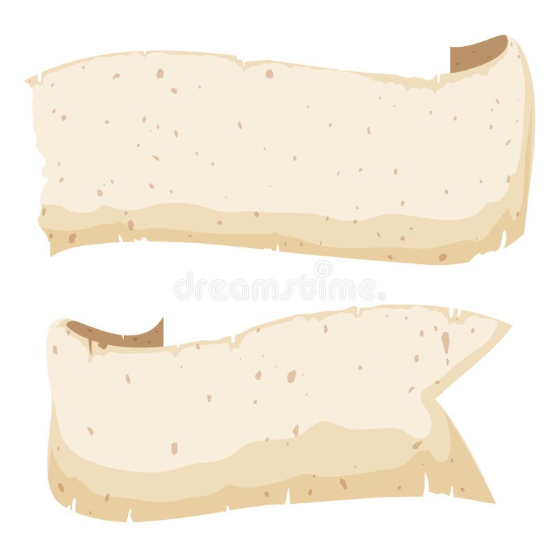 Set with Folded Scroll Papers with Blank Space, Vector Illustration ...