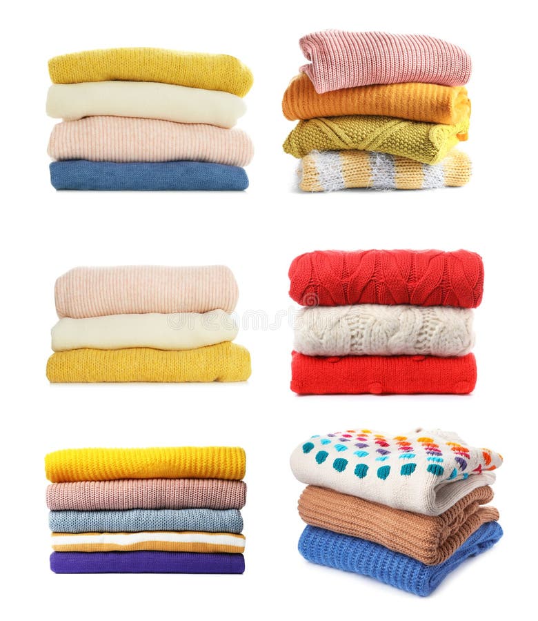 Stacked sweaters stock photo. Image of pile, life, domestic - 66933900
