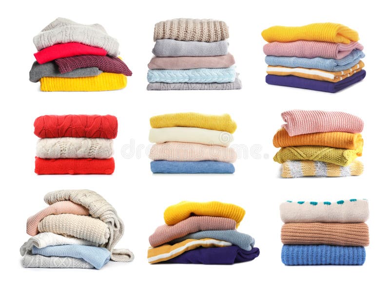 Stacked sweaters stock image. Image of clothing, pattern - 66933547