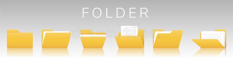 Set of Folder Design Elements,Folder Icon,Vector and Illustration ...