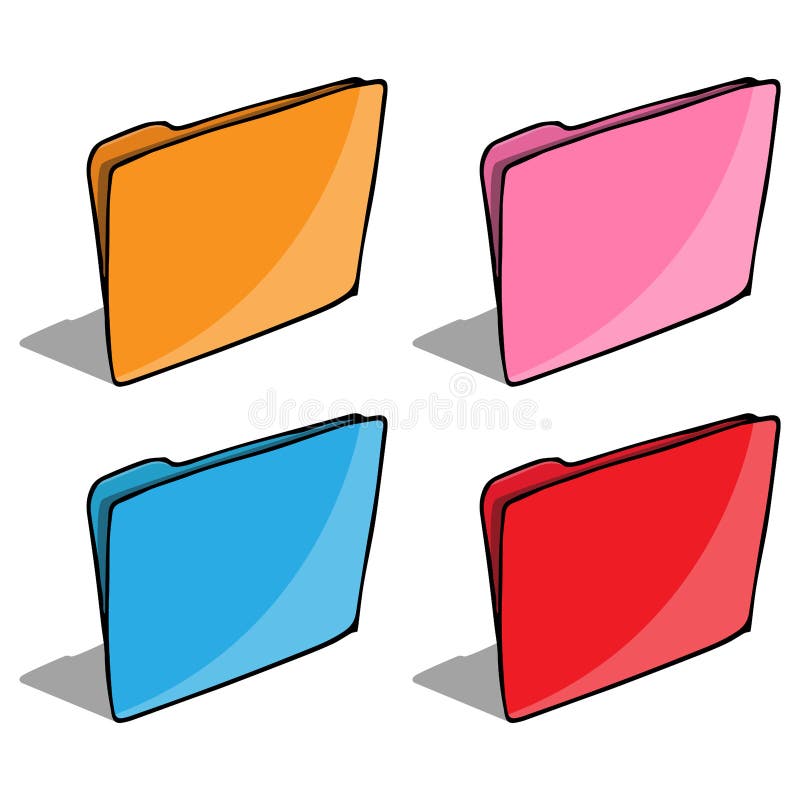 Set Folder Document Symbol. Vector Folder File Stock Illustration ...