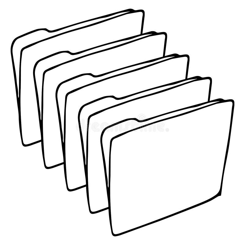 Document Folder Sketch. Vector Stock Vector - Illustration of internet ...