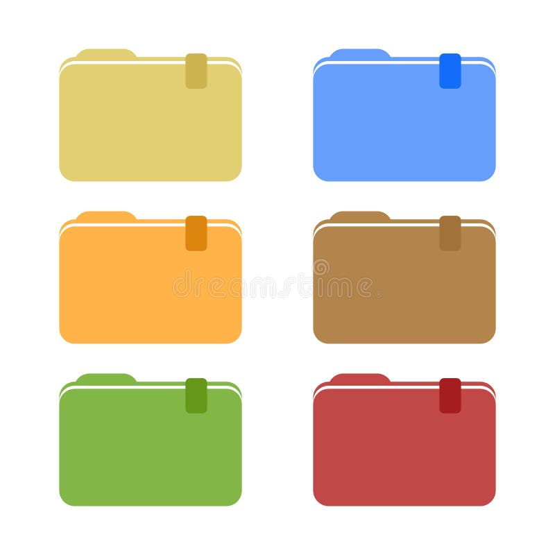Web Folder Icons Assorted Colors Stock Vector - Illustration of office ...