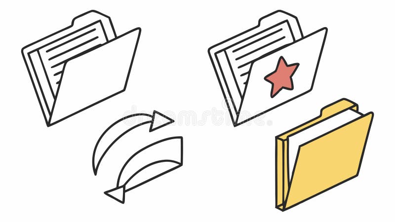 Set of Folder Icons for Data Management and UI Design Vector Design ...
