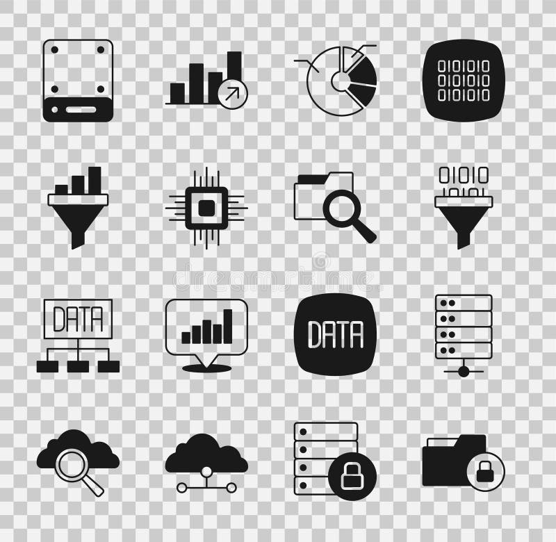 Set Folder and Lock, Server, Binary Code, Pie Chart Infographic ... Set Folder and Lock, Server, Binary Code, Pie Chart Infographic ...