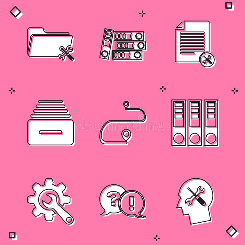 Set Folder Service, Office Folders, File Document, Drawer with ...