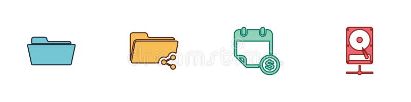 Set Folder, Share Folder, Financial Calendar and Hard Disk Drive on ...