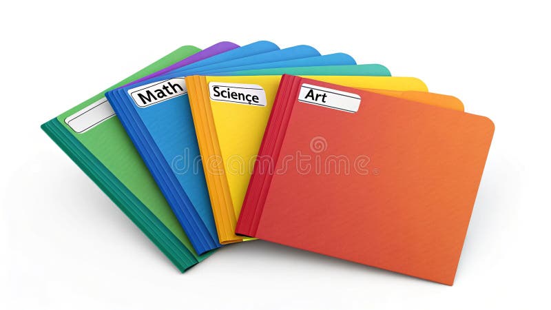 Labeled set of folders stock vector. Illustration of circle - 22573996