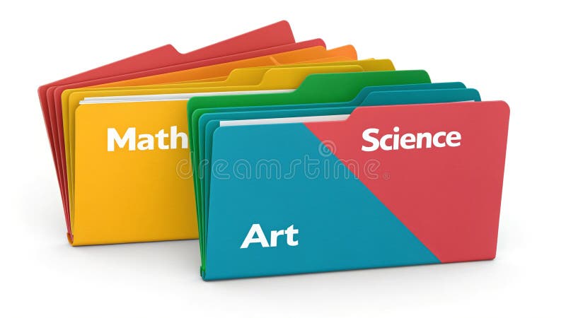 Labeled set of folders stock vector. Illustration of circle - 22573996