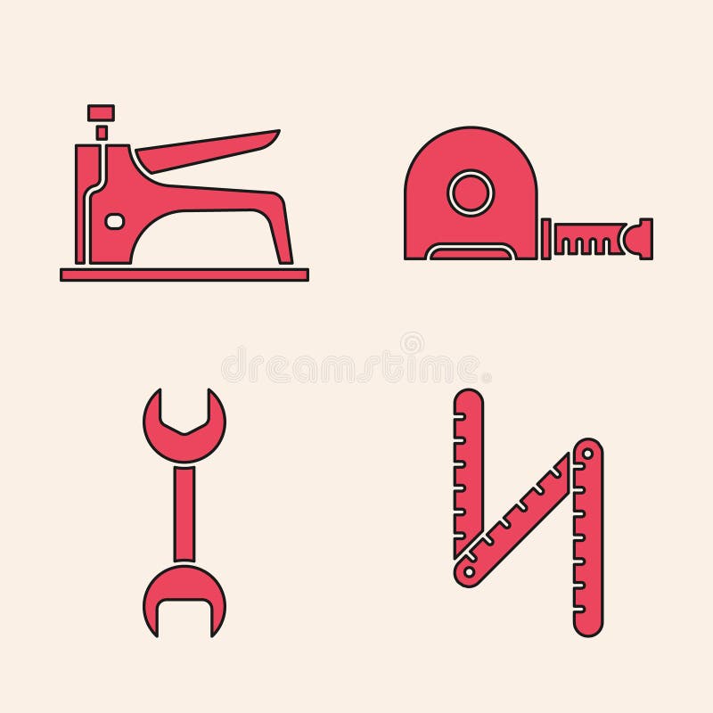 Set Folding Ruler, Construction Stapler, Roulette Construction and ...