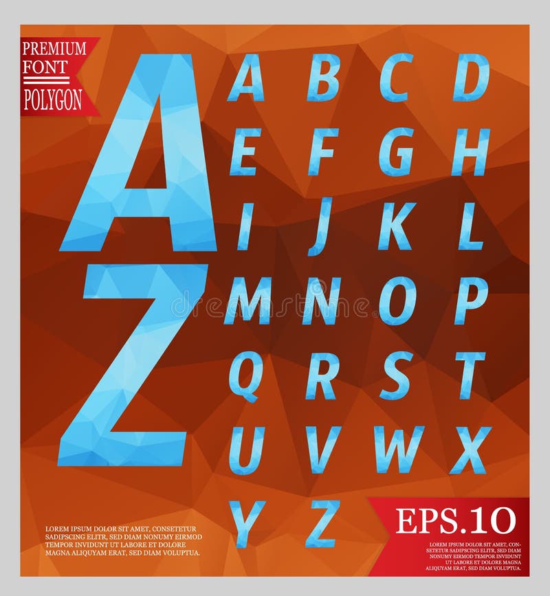 Set Font Low Poly Design Style Alphabet Multi Color Stock Vector ...