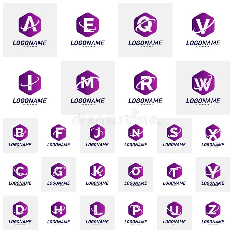 Set of Font with Planet Logo Design Concepts. Letter Logo Icon Vector ...