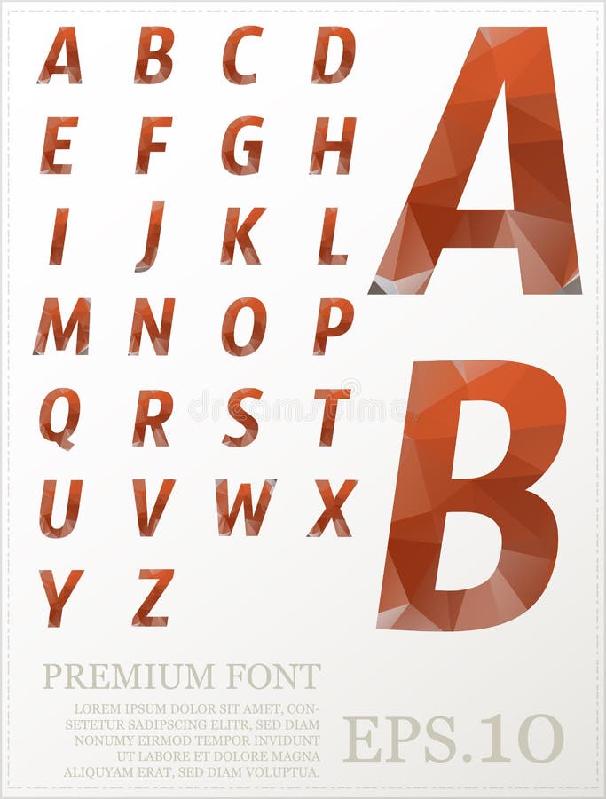 Set of Font Vector Design Lowpoly Style Colorful Eps.10 Stock Vector ...